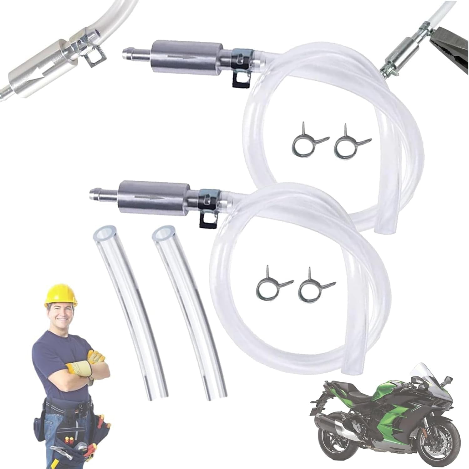 2pcs Brake Bleeder Hose, One Way Check Valve Motorcycle Brake Bleeder ...