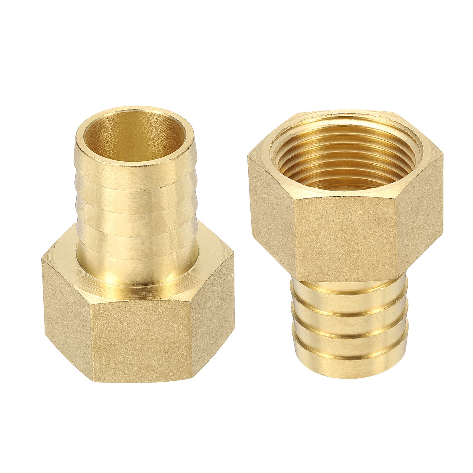 2pcs Brass Barbed Fitting 1" to 1" Female NPT Hose ID Barb Adapter ...