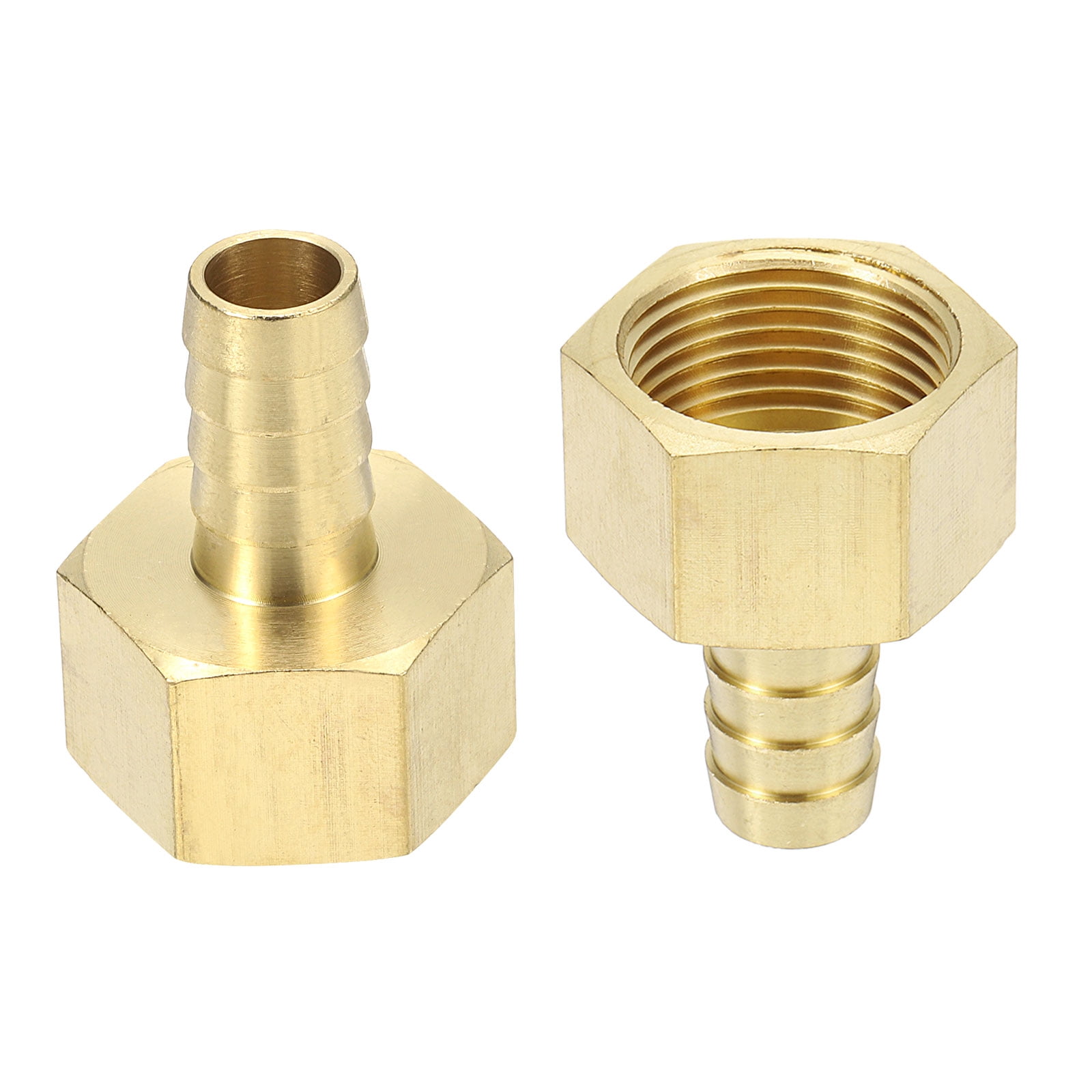 2pcs Brass Barbed Fitting 3/4" to 1/2" Female NPT Hose ID Barb Adapter ...