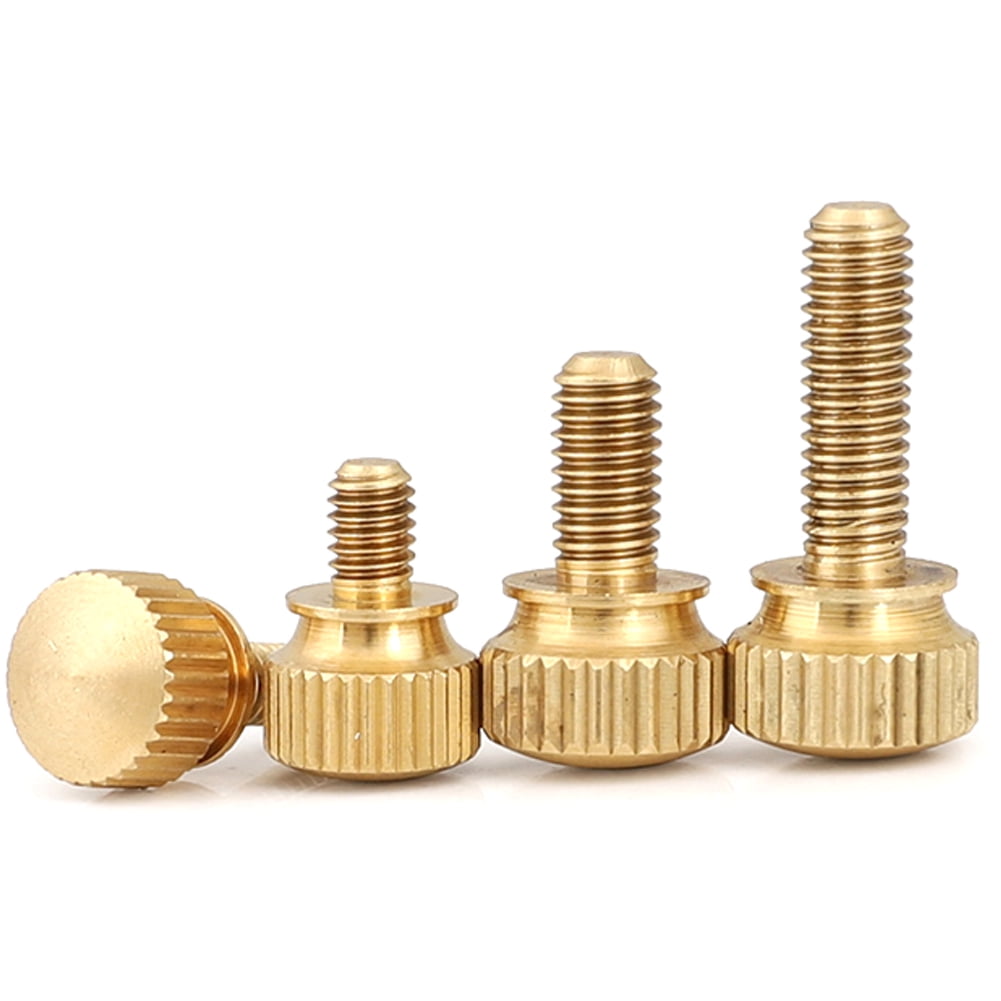 (2pcs) Brass Natural Color High Head Double Layer Hand Screws, M6x12mm ...