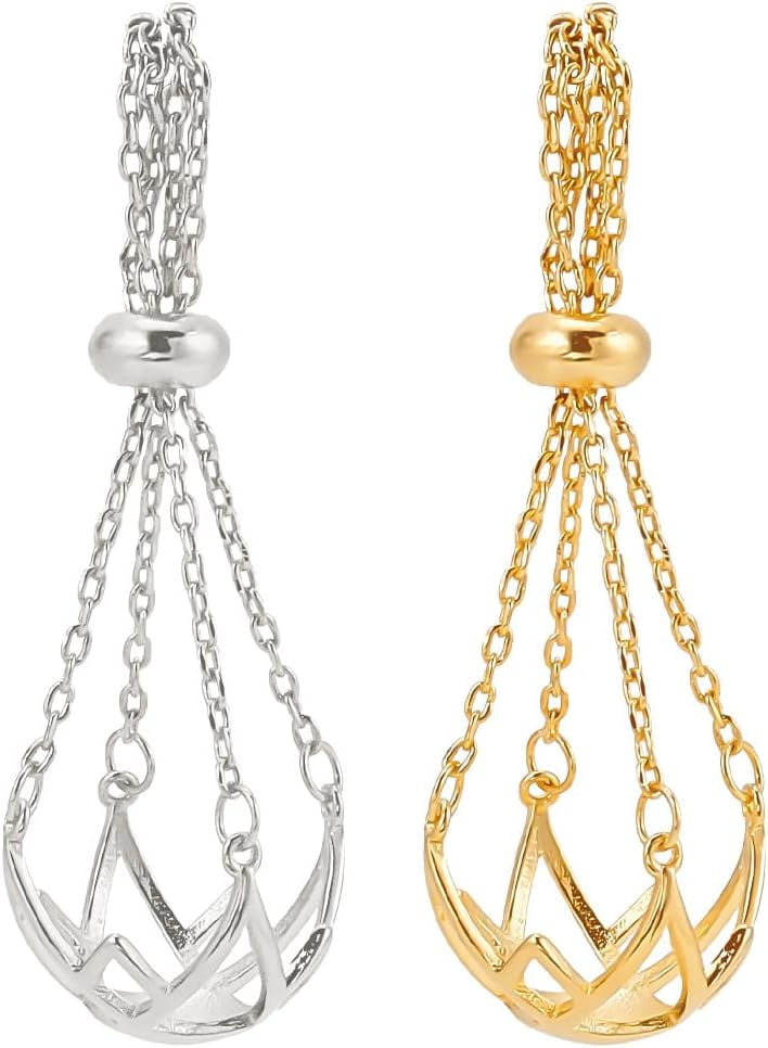 2pcs Brass Pearl Cage Pendant 2 Colors Round Cage Mounting Pendant ...