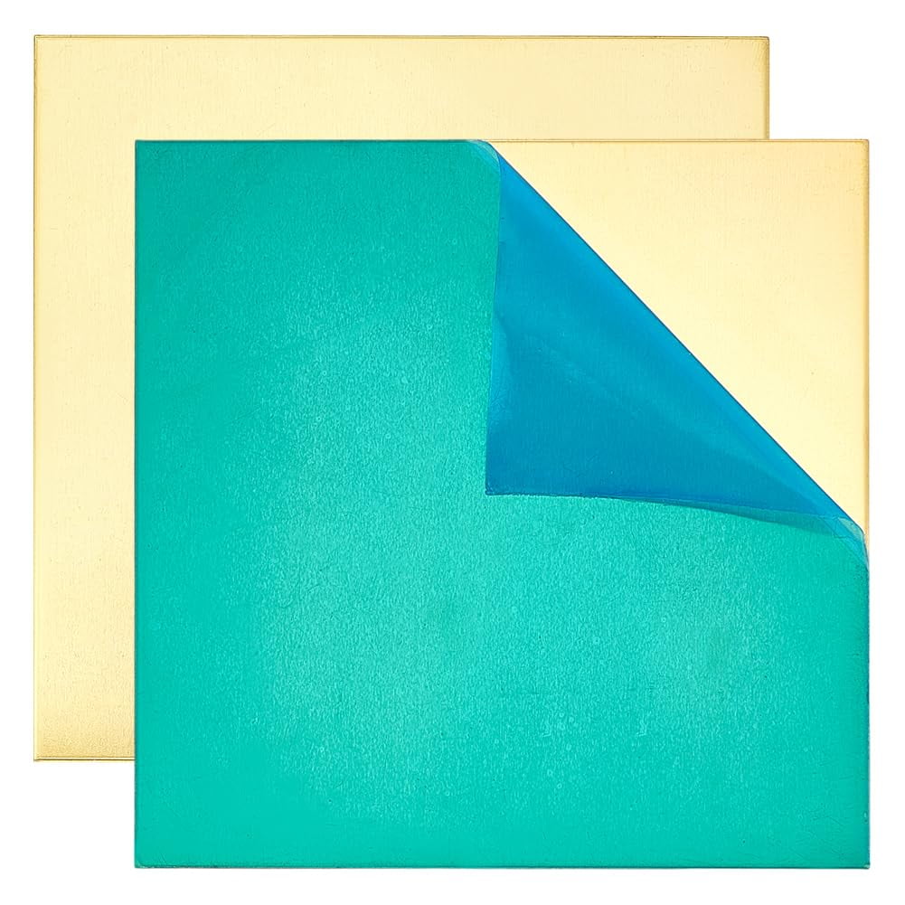 2pcs Brass Sheet 4" x 4" 18 Gauge Thickness Brass Plate Thin Brass ...