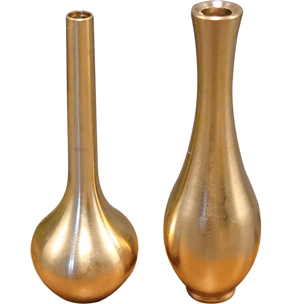 2pcs Brass Tiny Vase Desktop Decorative Vintage Metal Small Vase ...