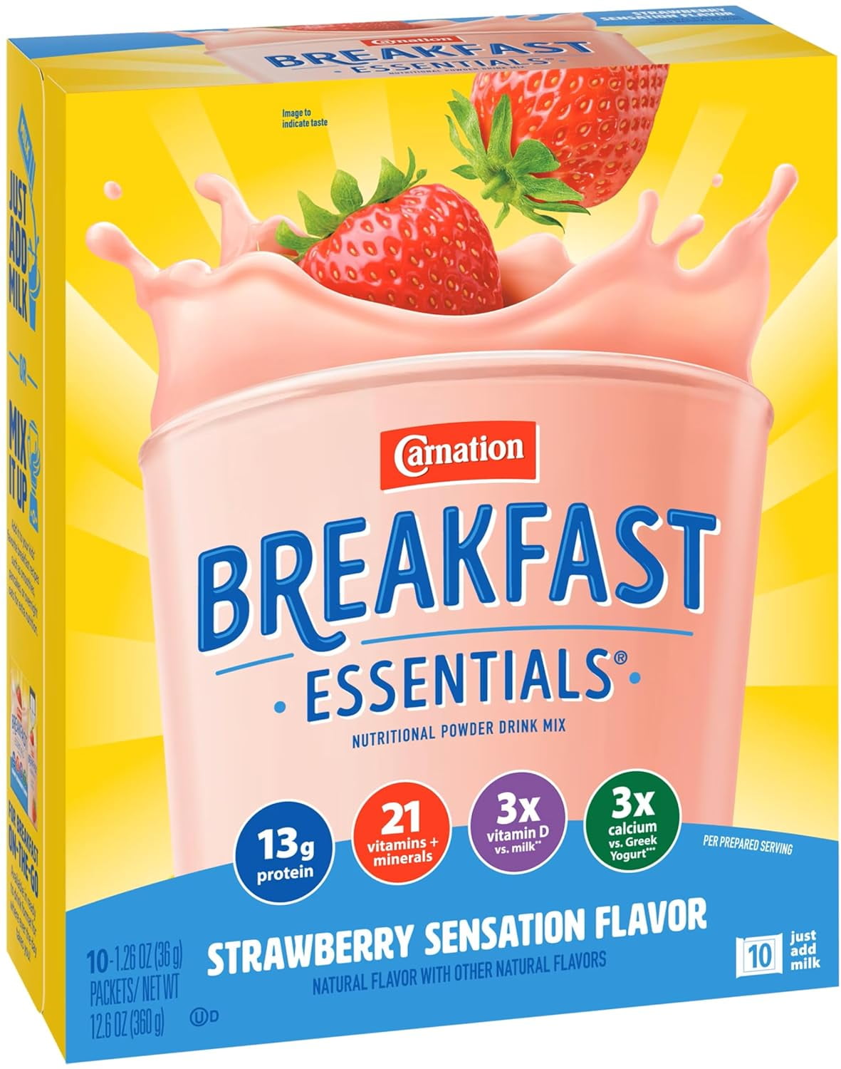 2pcs Breakfast Complete Nutritional Drink, Packets Strawberry Sensation ...