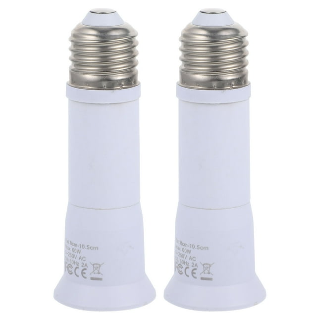Extended E27 Light Bulb Socket Extender, 2pcs Telescopic Bulb Extension ...