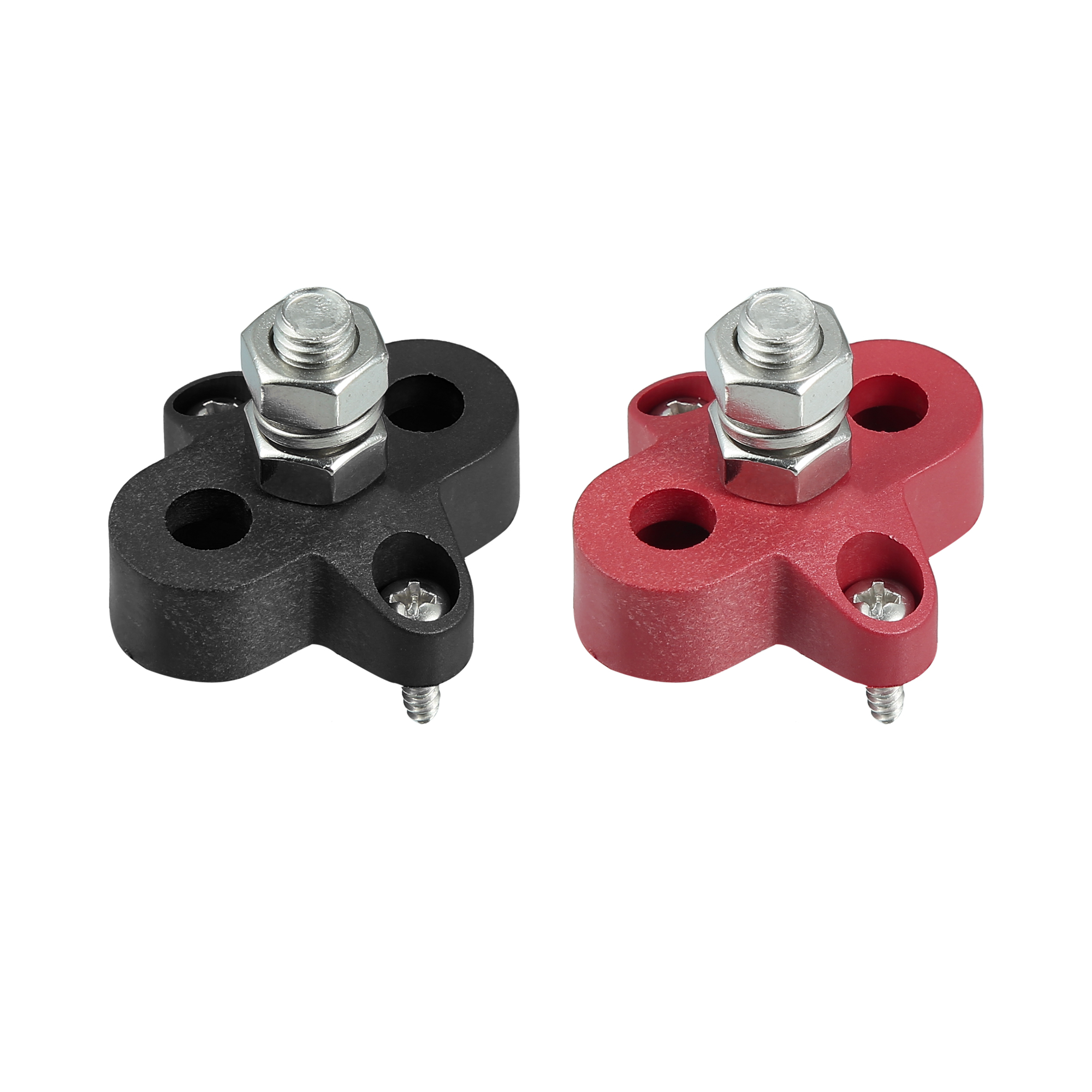 2pcs Bus Bar Junction Block 5/16" M8 Positive Single Power Post Insulated Terminal Stud ...