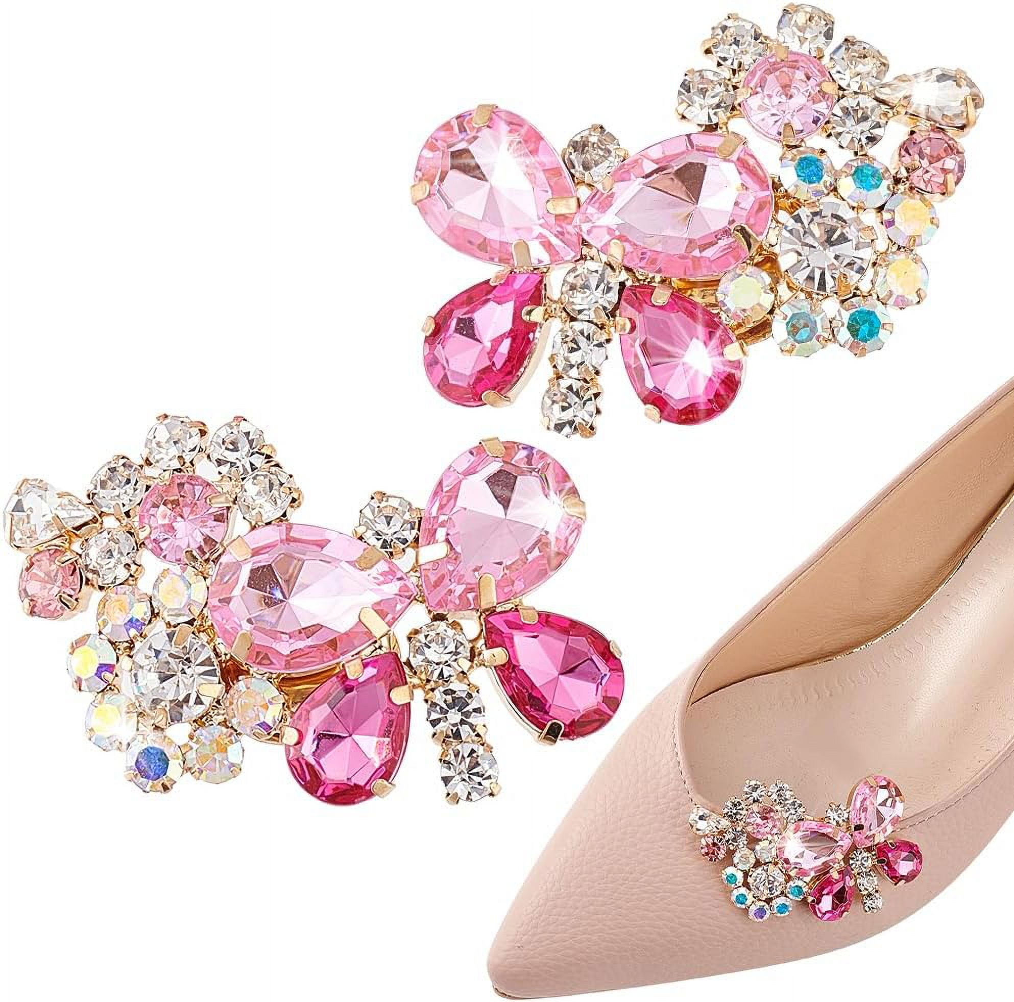 2pcs Butterfly Shoe Clips Wedding Shoe Clips Charms Crystal Shoe Clips ...