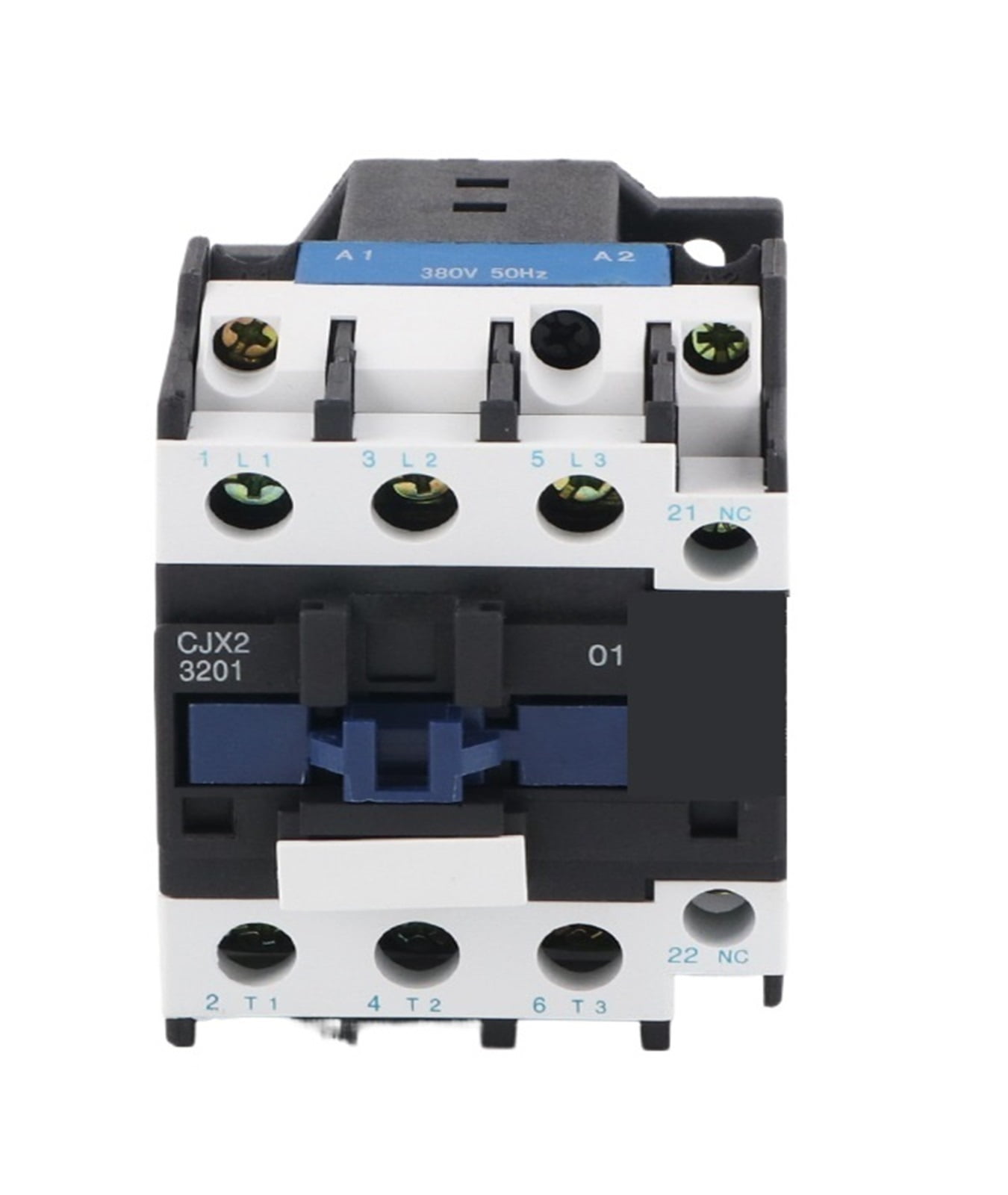 2pcs CJX2-3210 Din Rail Magnetic Contactor 3Phase Switches Single Phase 1NO Coil Voltage 32A 380 ...