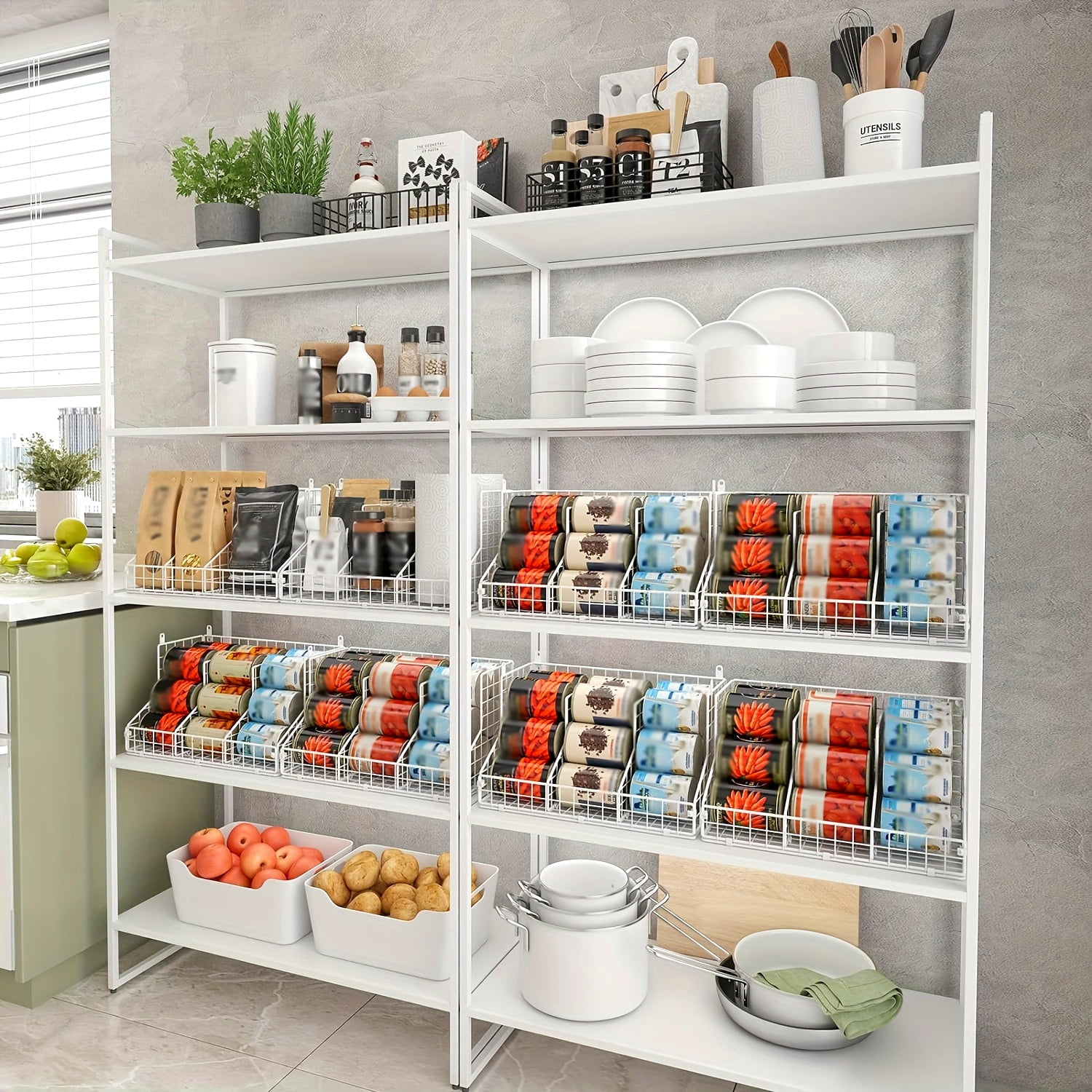 2pcs Can Rack Organizer For Pantry Storage, Stackable Can Dispensers ...