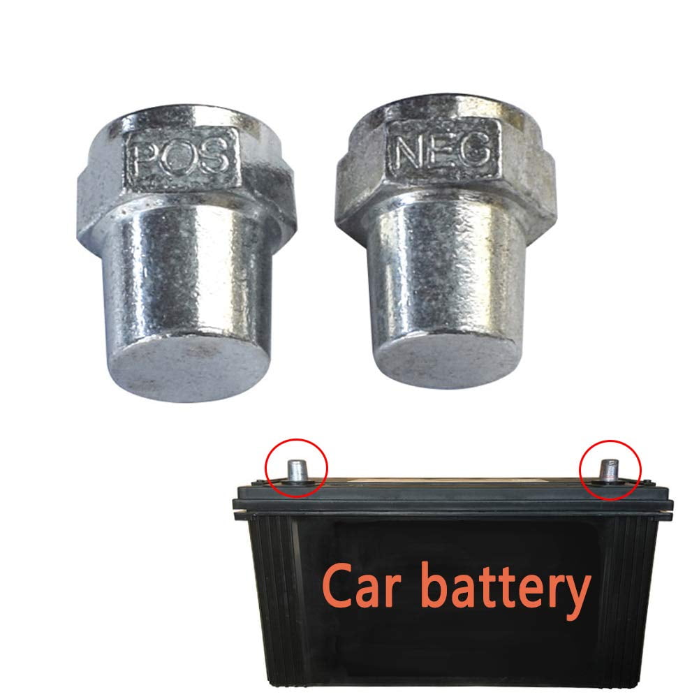 2pcs Car Alloy Positive Negative Battery Top Post Terminal Adapter ...