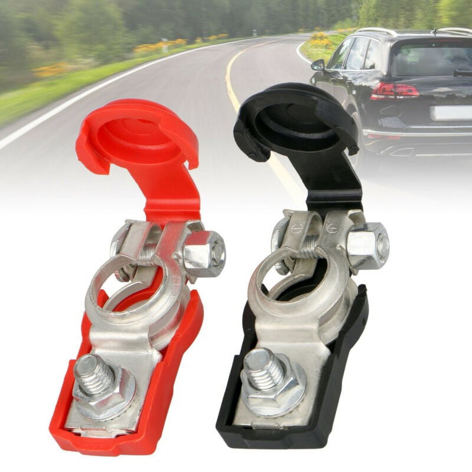 2pcs Car Battery Terminal Cable Clamp Negative And Positive Top-Post ...