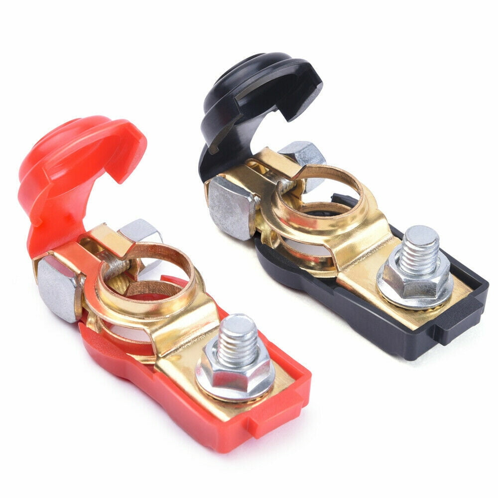 2pcs Car Battery Terminal Connector Positive Negative Universal ...