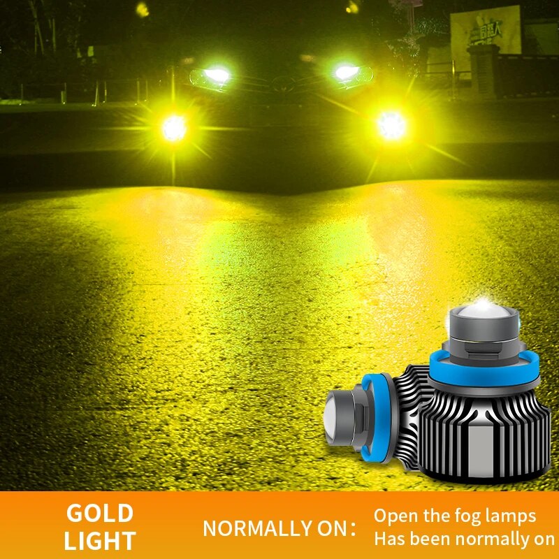2pcs Car Bulbs Lemon Green Yellow White LED Fog Light Headlight H7 H8 ...