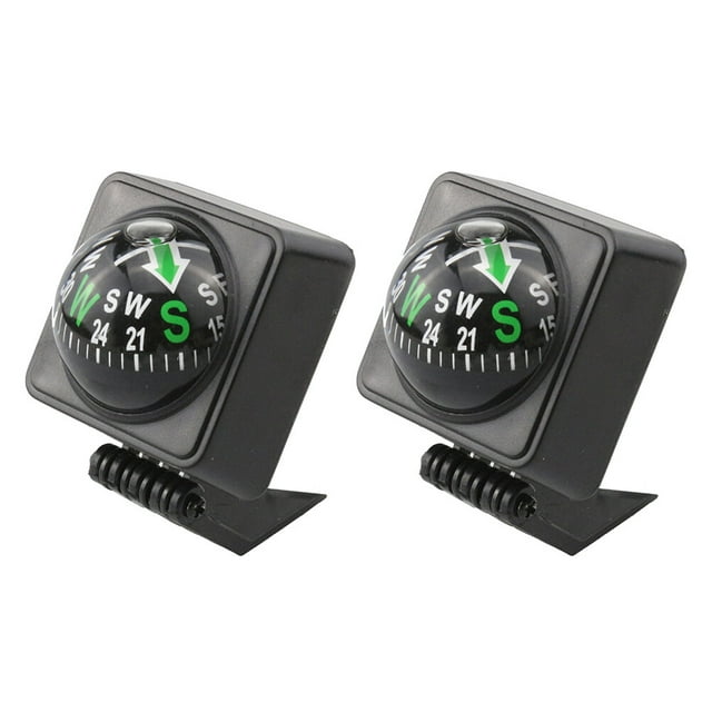 2pcs Car Dashboard Compass Car Mount Compass Black Compass for Vehicle ...