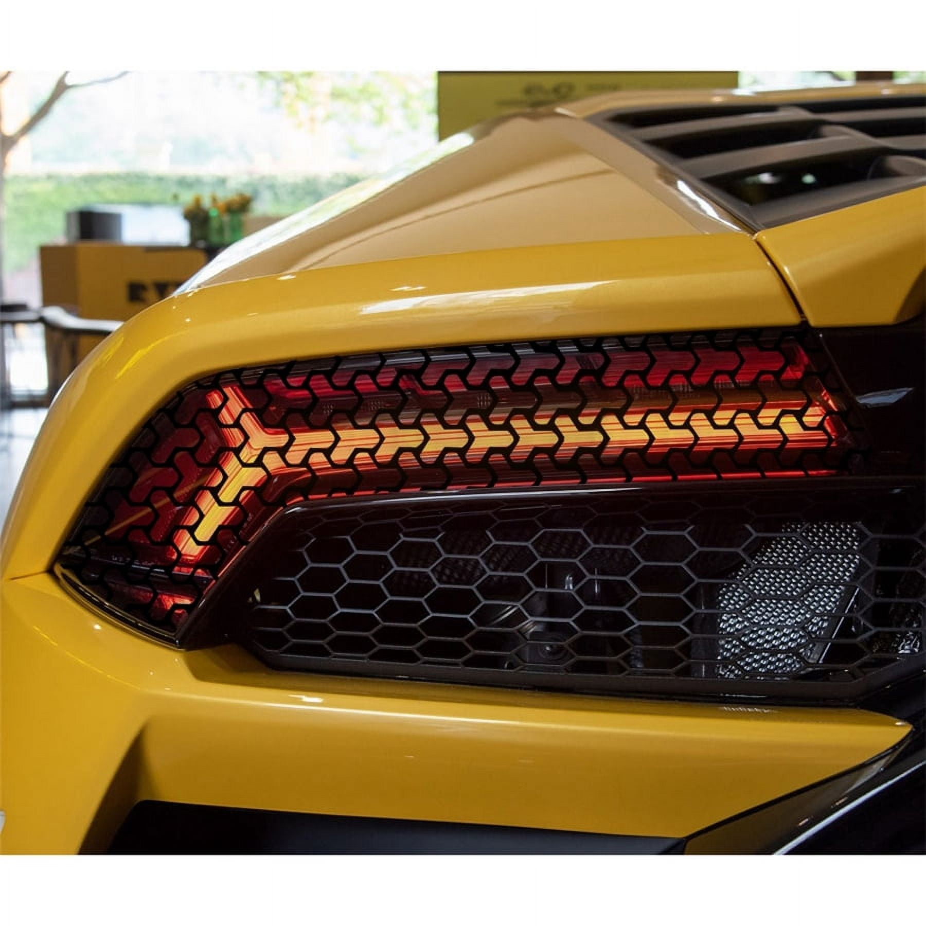 2pcs Car Rear Tail Light Film 48x30cm Carbon Fiber Look Honeycomb ...