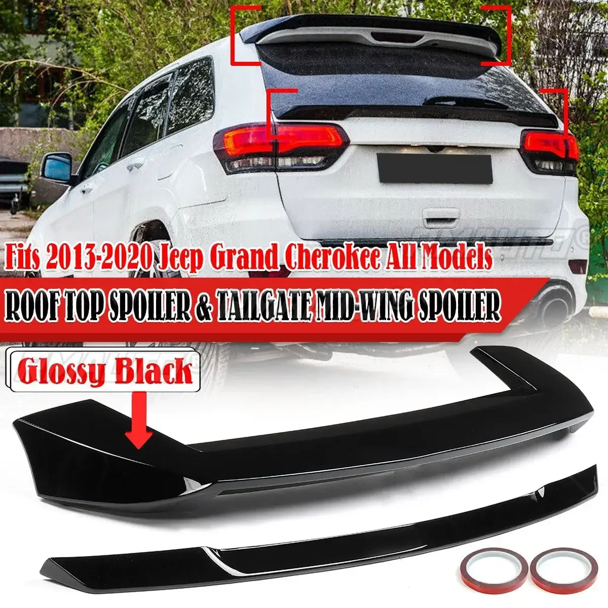 2pcs Car Rear Trunk Spoiler Lip Rear Roof Spoiler Wing For Jeep For ...