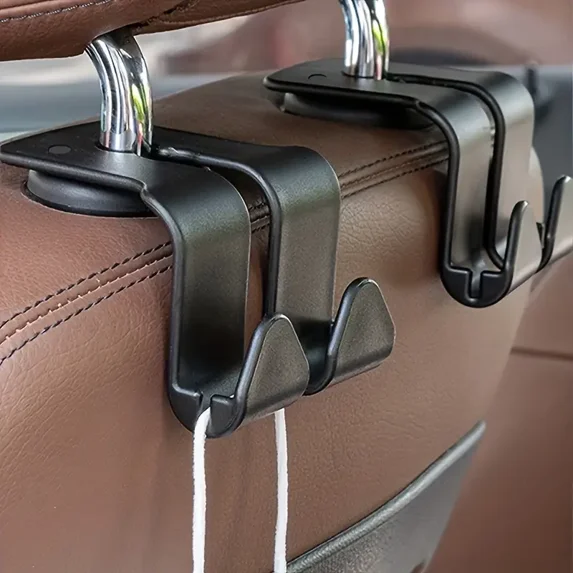 2pcs Car Seat Back Multi-function Hooks, Double Hook Storage Car Hook ...