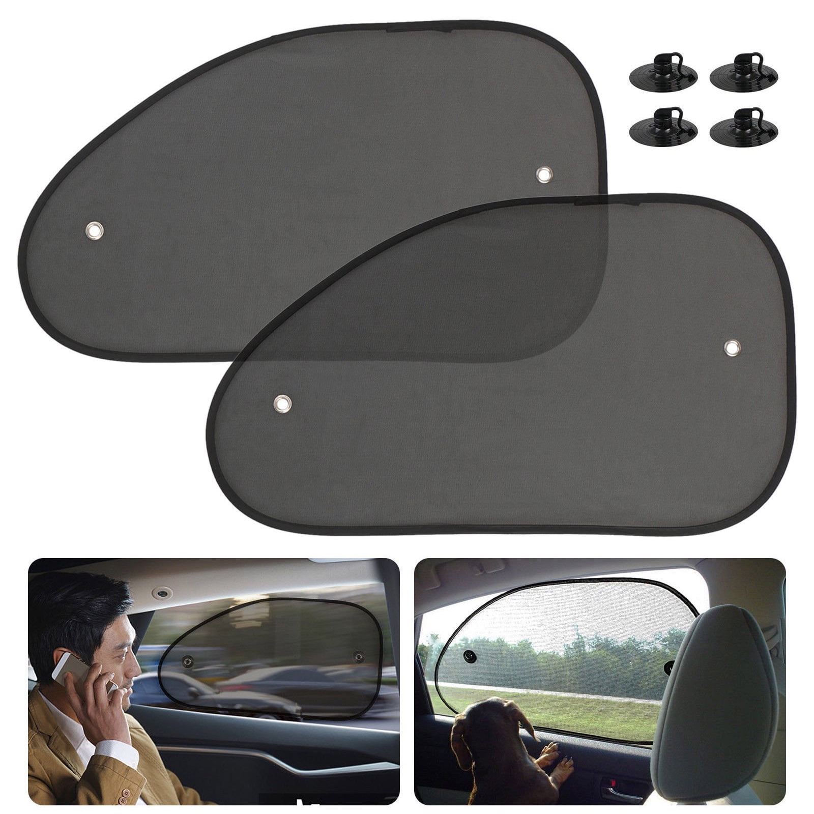 2pcs Vehicle Side Window Sun Glare Shades, 25 x 15inch Car Sun Shade ...