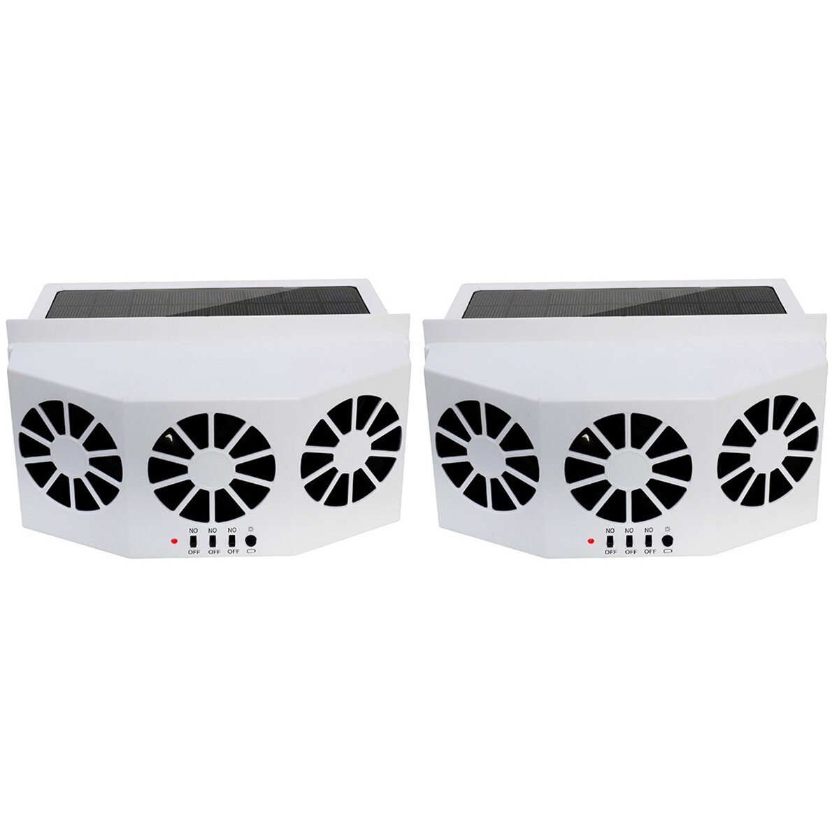2pcs Car Solar Powered Window Exhaust Fan, Car Solar Vent Radiator Fans ...