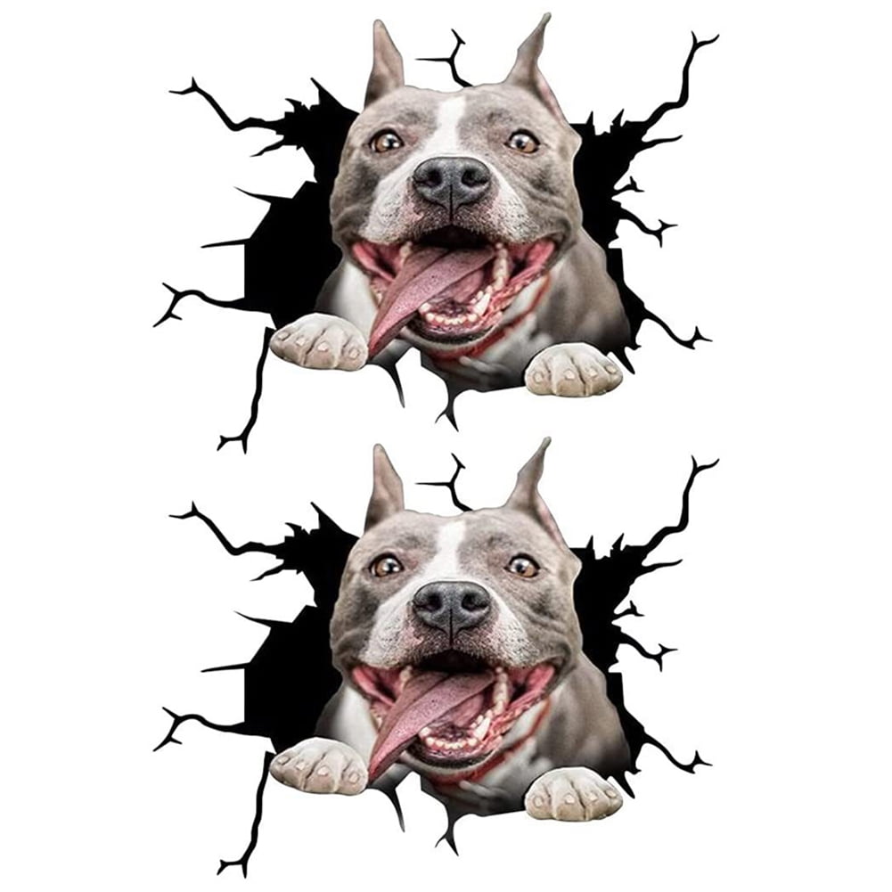 2pcs Car Window Stickers Animal Dog Stickers Car Crack Stickers ...