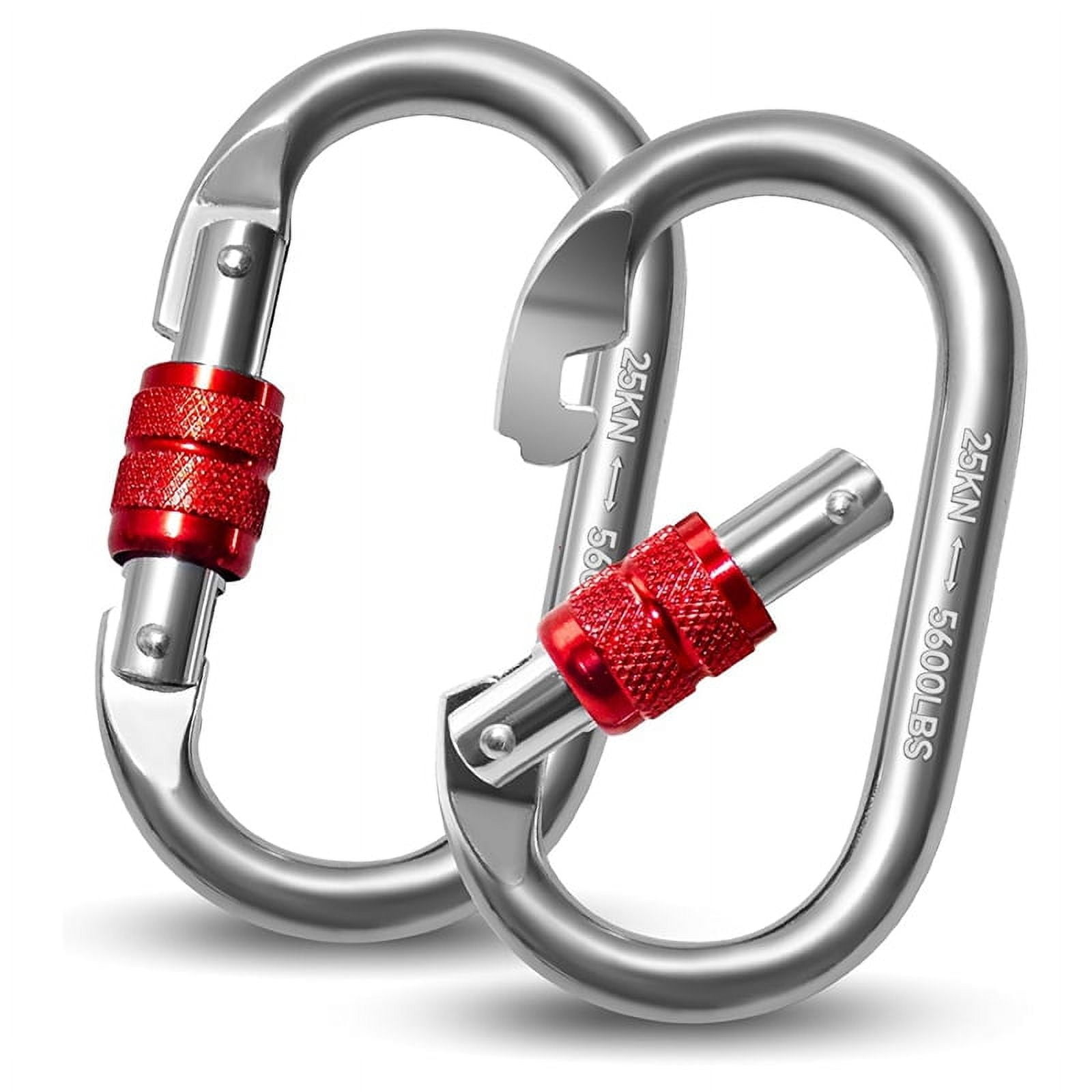 2pcs Carabiner Hooks 25 KN, O-Shaped Carabiner Hooks,Heavy Duty Safety ...