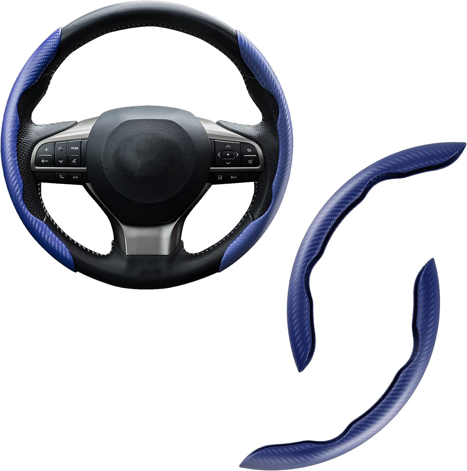 2pcs Carbon Fiber Anti-Skid Steering Wheel Cover, Waterproof ...