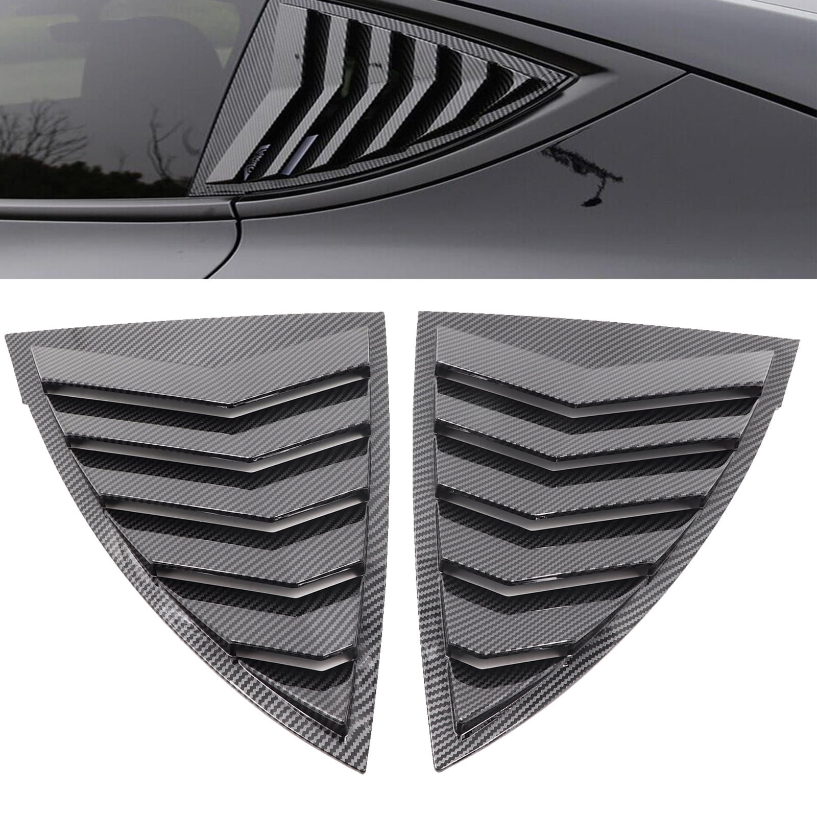 2pcs Carbon Fiber Rear Side Window Louvers for Tesla Model Y 2020-2022 ...