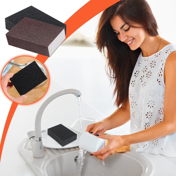 2pcs Carborundum Cleaning Sponge, Oil Stain Remover, Wear-Resistant ...