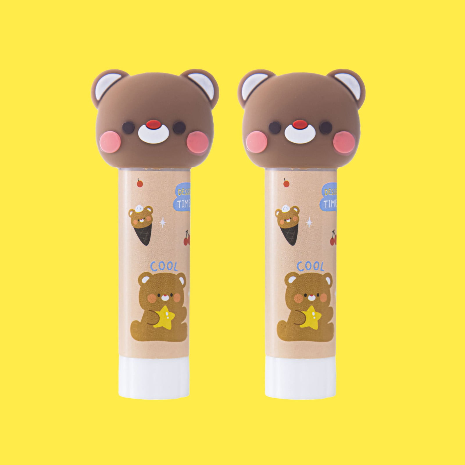 2pcs Cartoon Brown Bear Glue Sticks, Cute Animal Craft Glue Acid-Free ...
