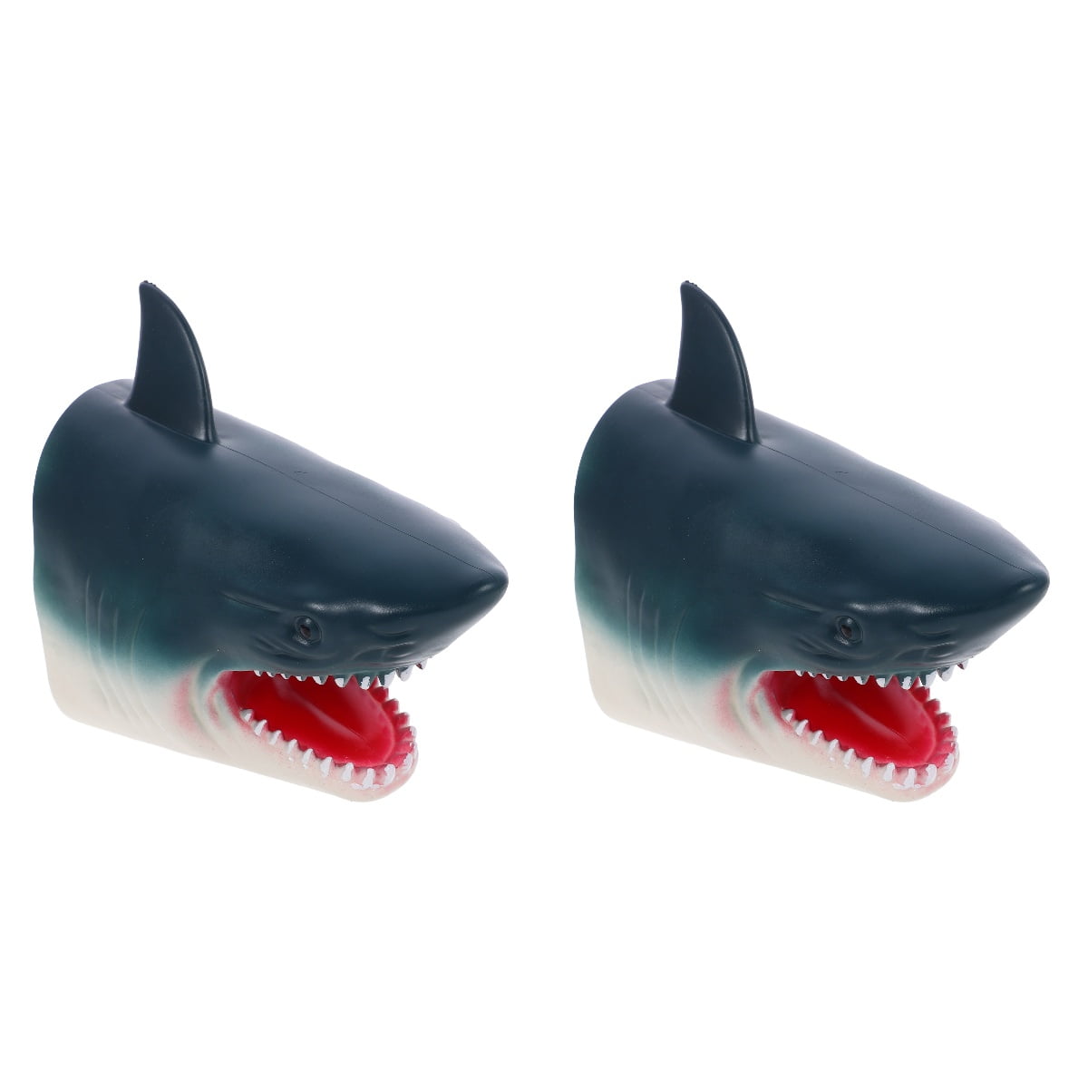 2pcs Cartoon Shark Hand Puppet Soft Rubber Animal Hand Puppet ...