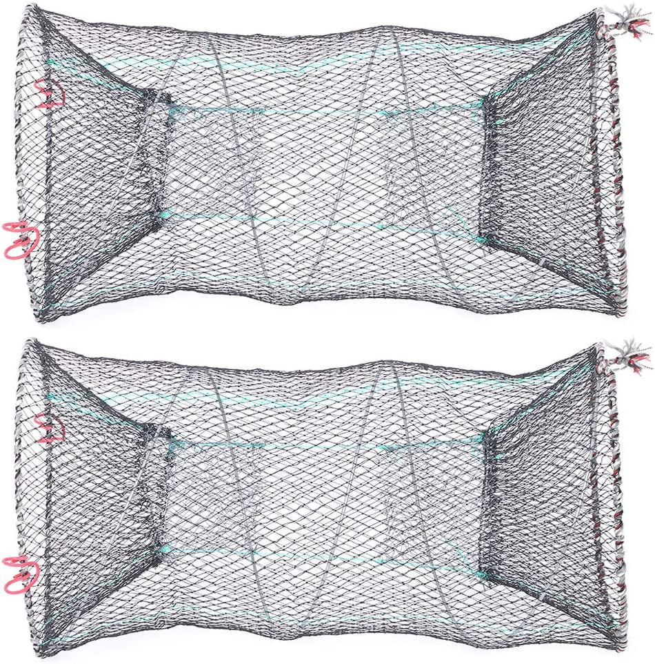 2pcs Cast Mesh Landing Bait Net , foldable Fishing Trap Net , Lobster Shrimp Crab Trap Portable ...