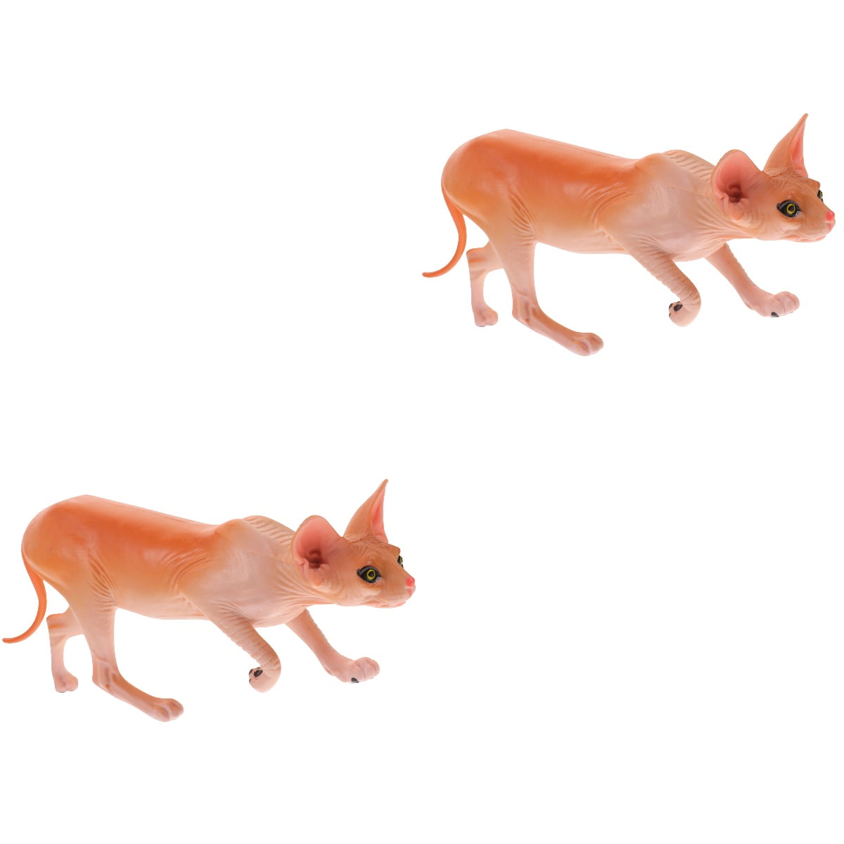 2pcs Cat Sculpture Adorable Hairless Cat Model Realistic Cat Model ...