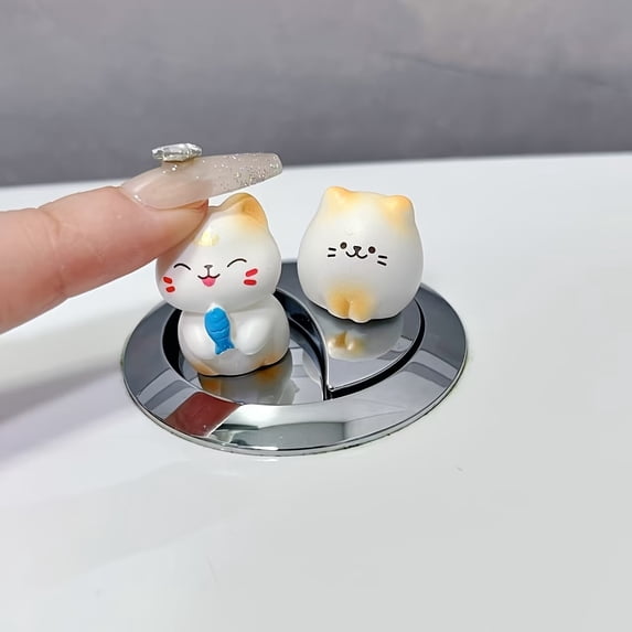 2pcs Cat-Shaped Toilet Flush Buttons Set - Cute and Functional Bathroom ...