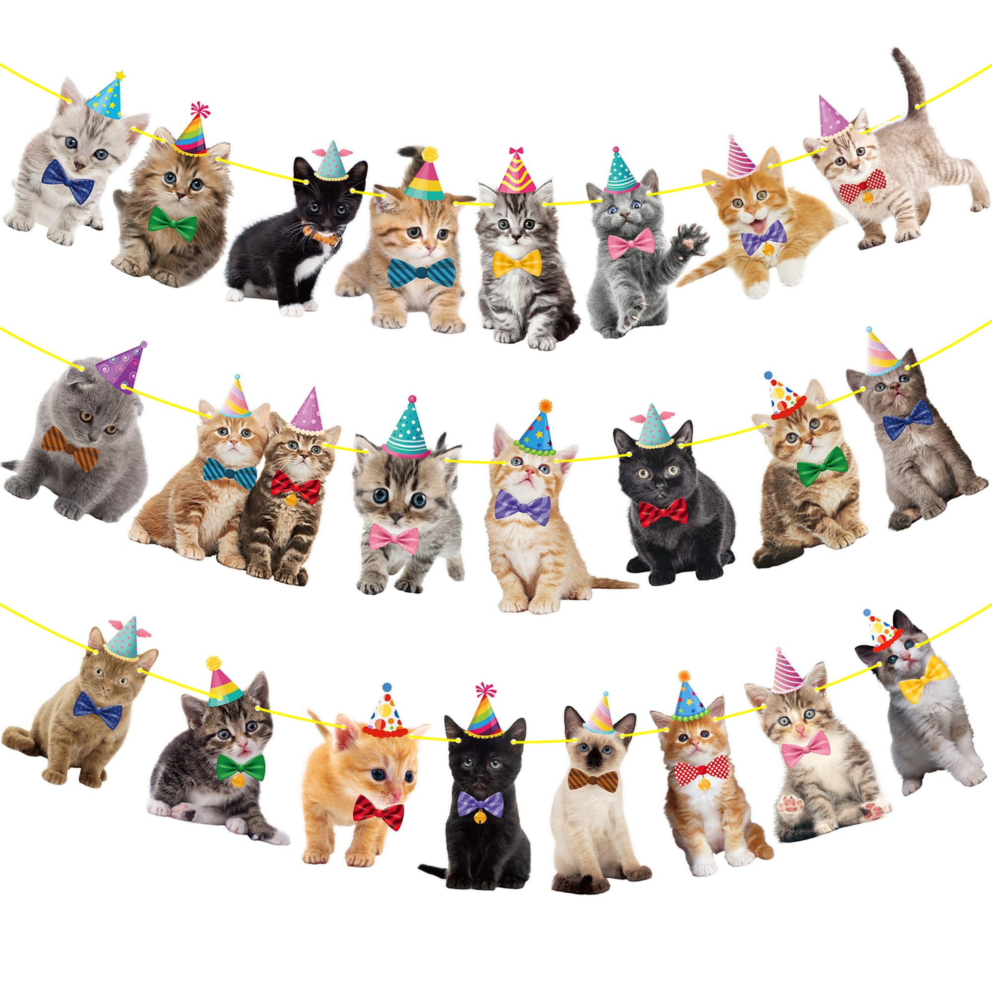 2pcs Cat Theme Party Banner Decorations Pet Cat Birthday Party ...