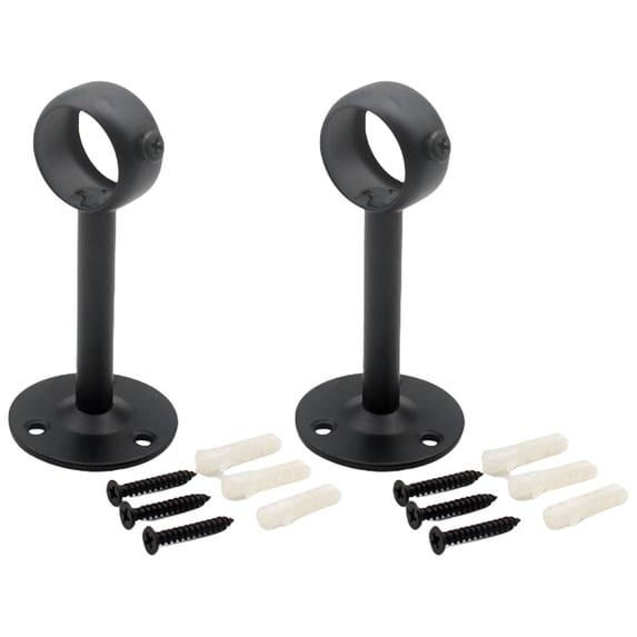 2pcs Ceiling Curtain Rod Brackets Heavy Duty Stainless Steel Holders ...