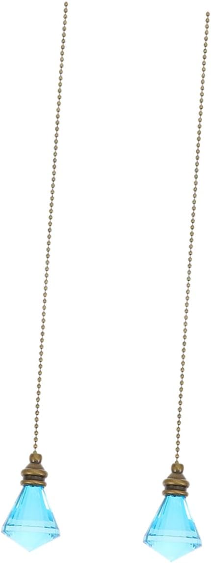 2pcs Ceiling Fan Crystal Pendant Crystal Fan Pull Chain Connector ...