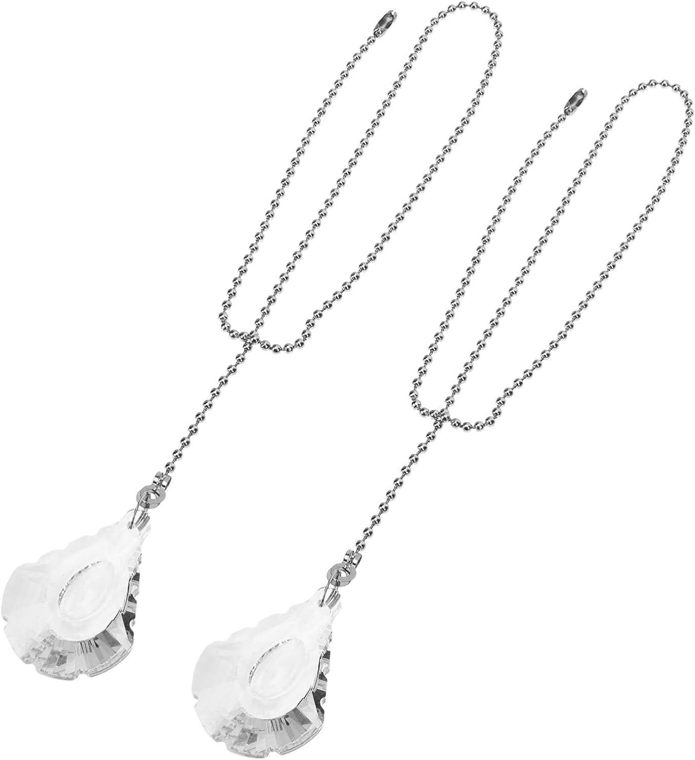 2pcs Ceiling Fan Light Chain Crystal Chandelier Beads Light String ...