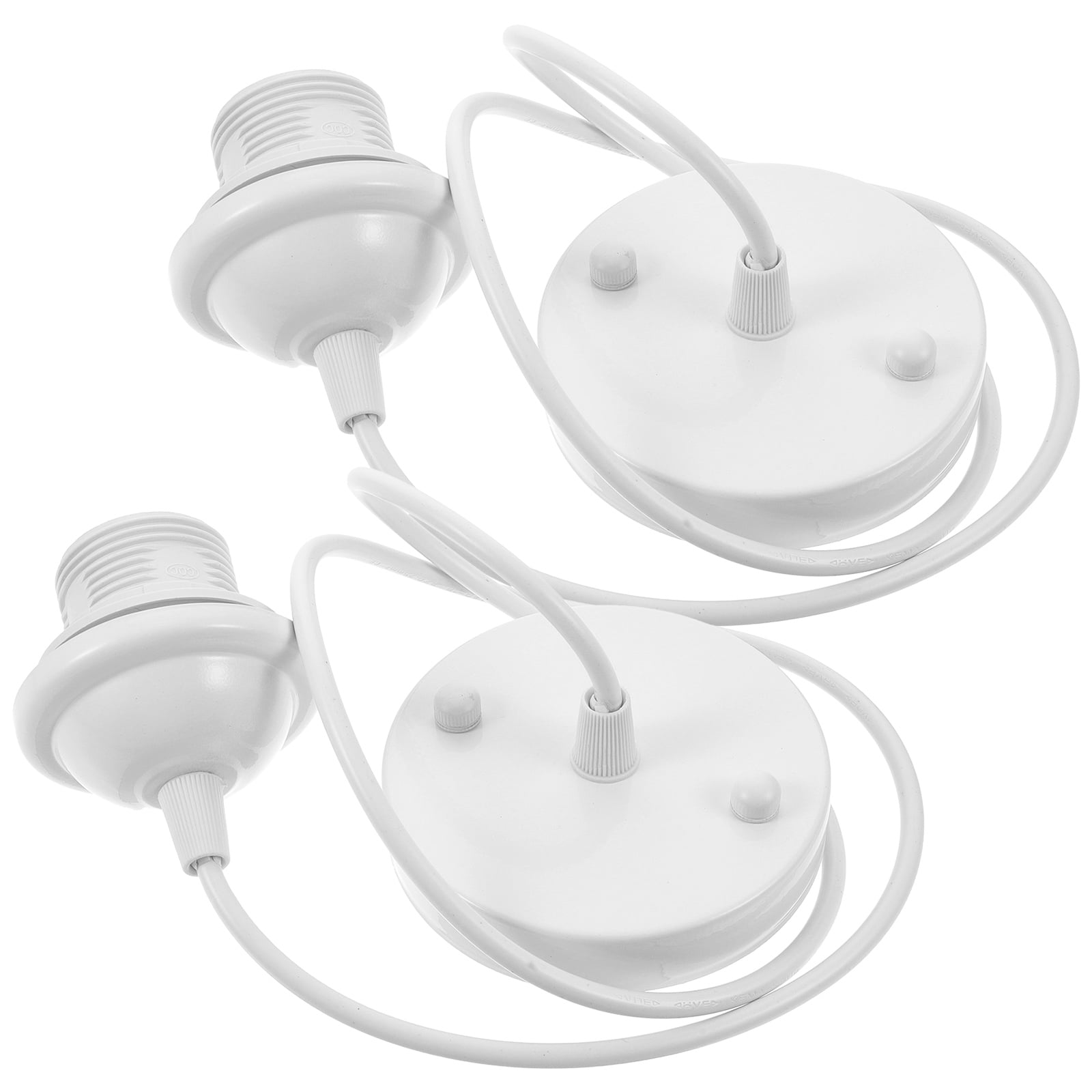 Homoyoyo 2Pcs E27 Screw Lamp Holder Metal Base with Cable Set for ...