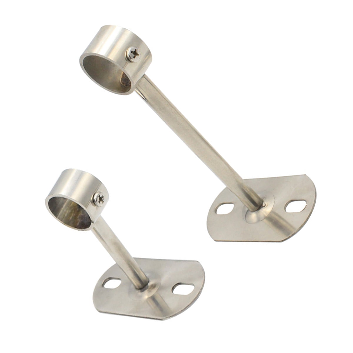 2pcs Ceiling-Mount Bracket Stainless Steel Clothes Rod Bracket Shower ...