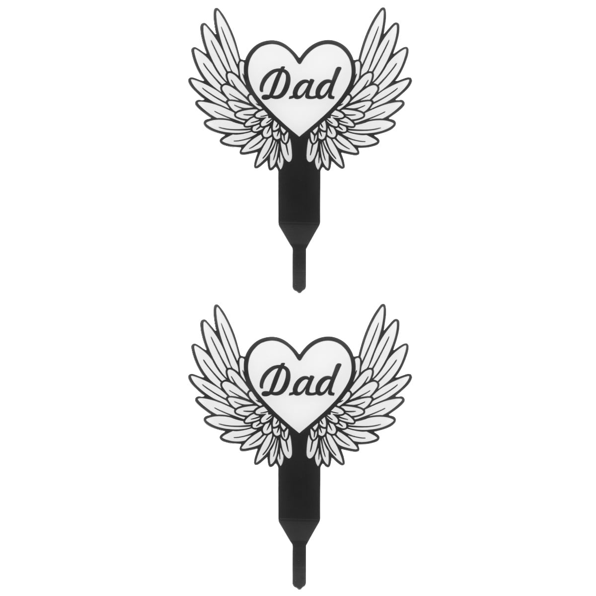 2pcs Cemetery Wing Memorial Sign Marker Acrylic Yard Stake Grave Marker ...