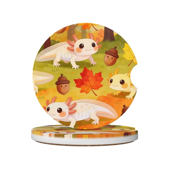 2pcs Ceramic Car Coasters Standard Size With Cork Base And Removal ...