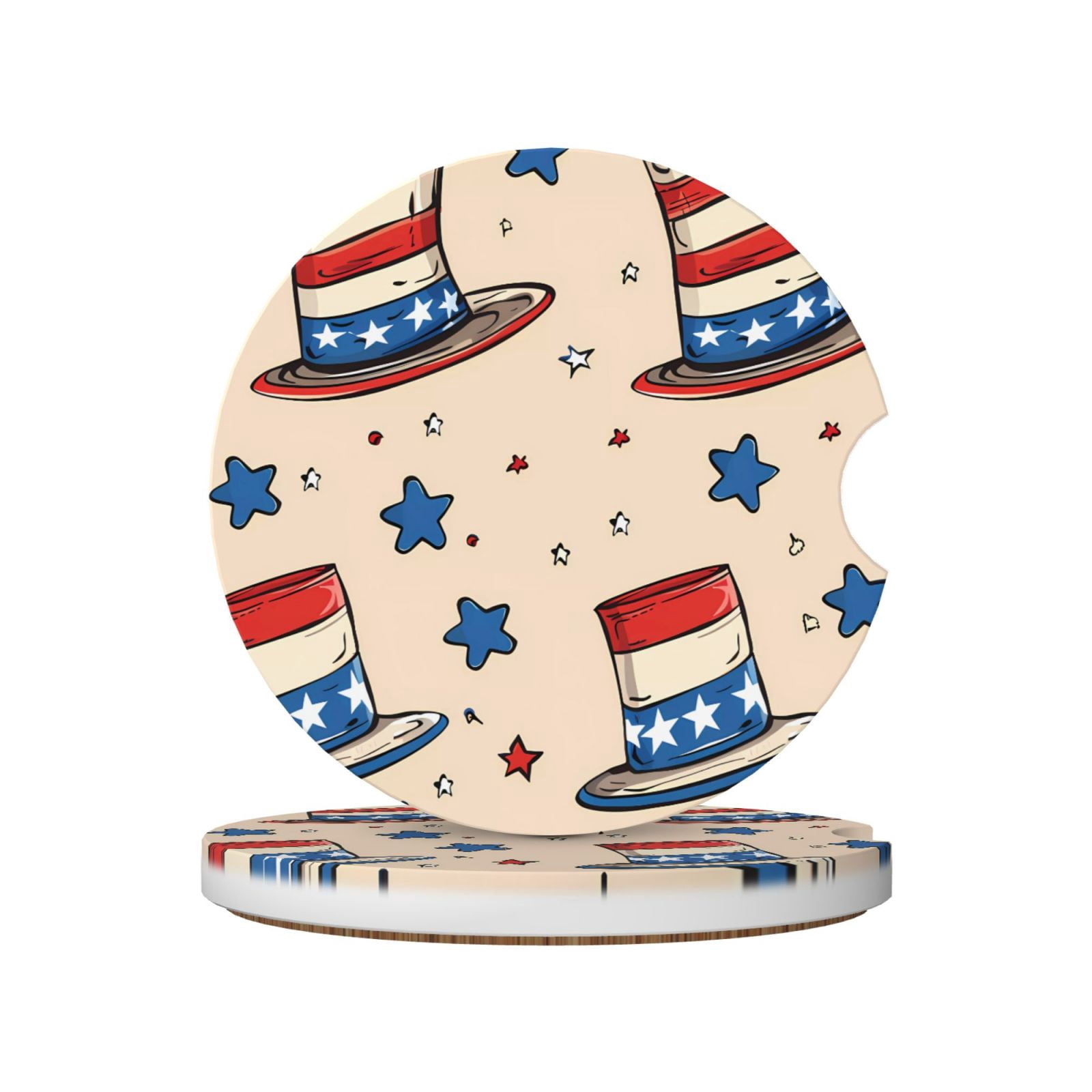 2pcs Ceramic Car Coasters Standard Size With Cork Base And Removal ...