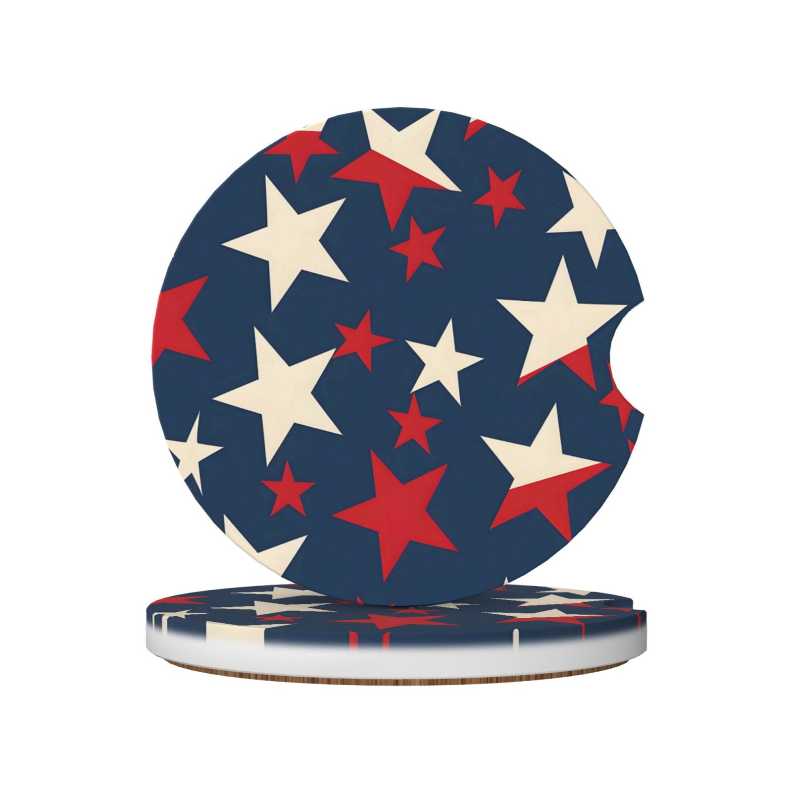 2pcs Ceramic Car Coasters Standard Size With Cork Base And Removal ...