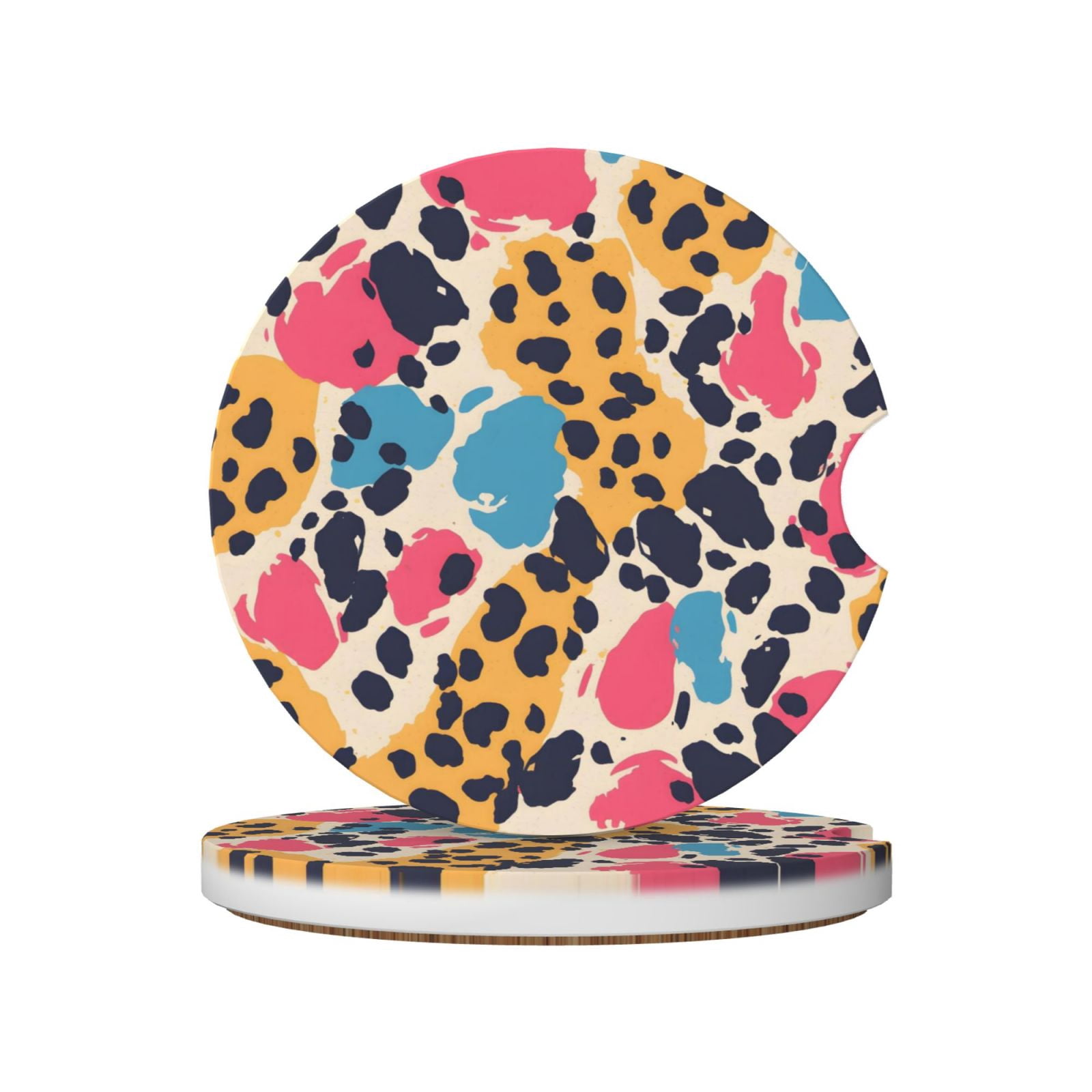 2pcs Ceramic Car Coasters Standard Size With Cork Base And Removal ...