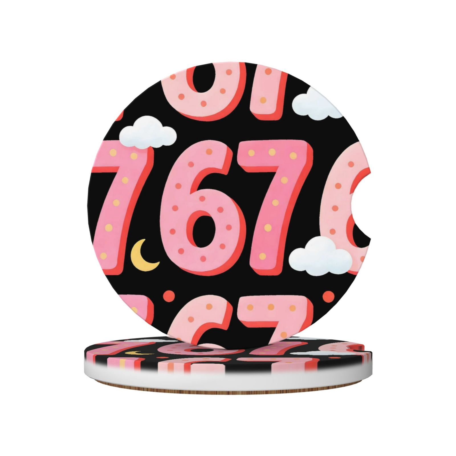 2pcs Ceramic Car Coasters Standard Size With Cork Base And Removal ...