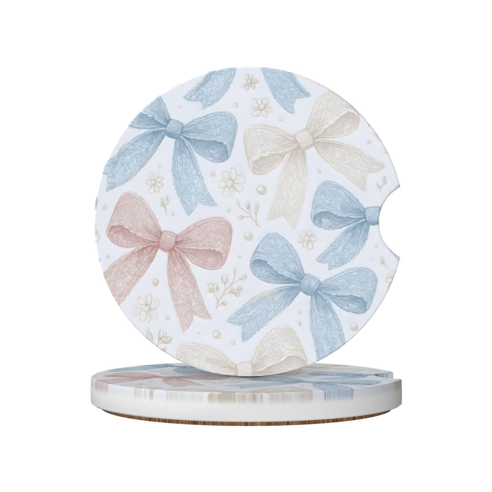 2pcs Ceramic Car Coasters Standard Size With Cork Base And Removal ...