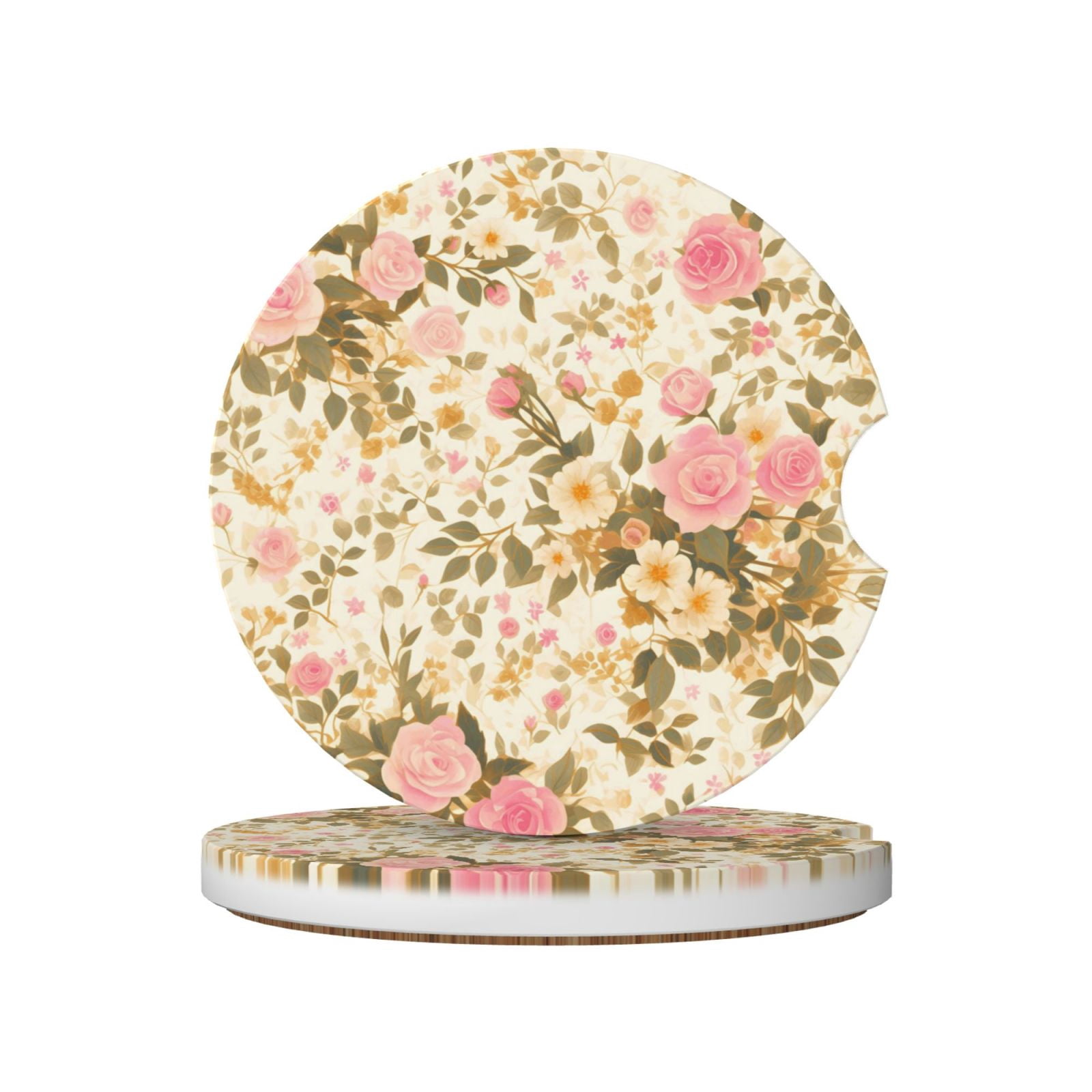 2pcs Ceramic Car Coasters Standard Size With Cork Base And Removal ...