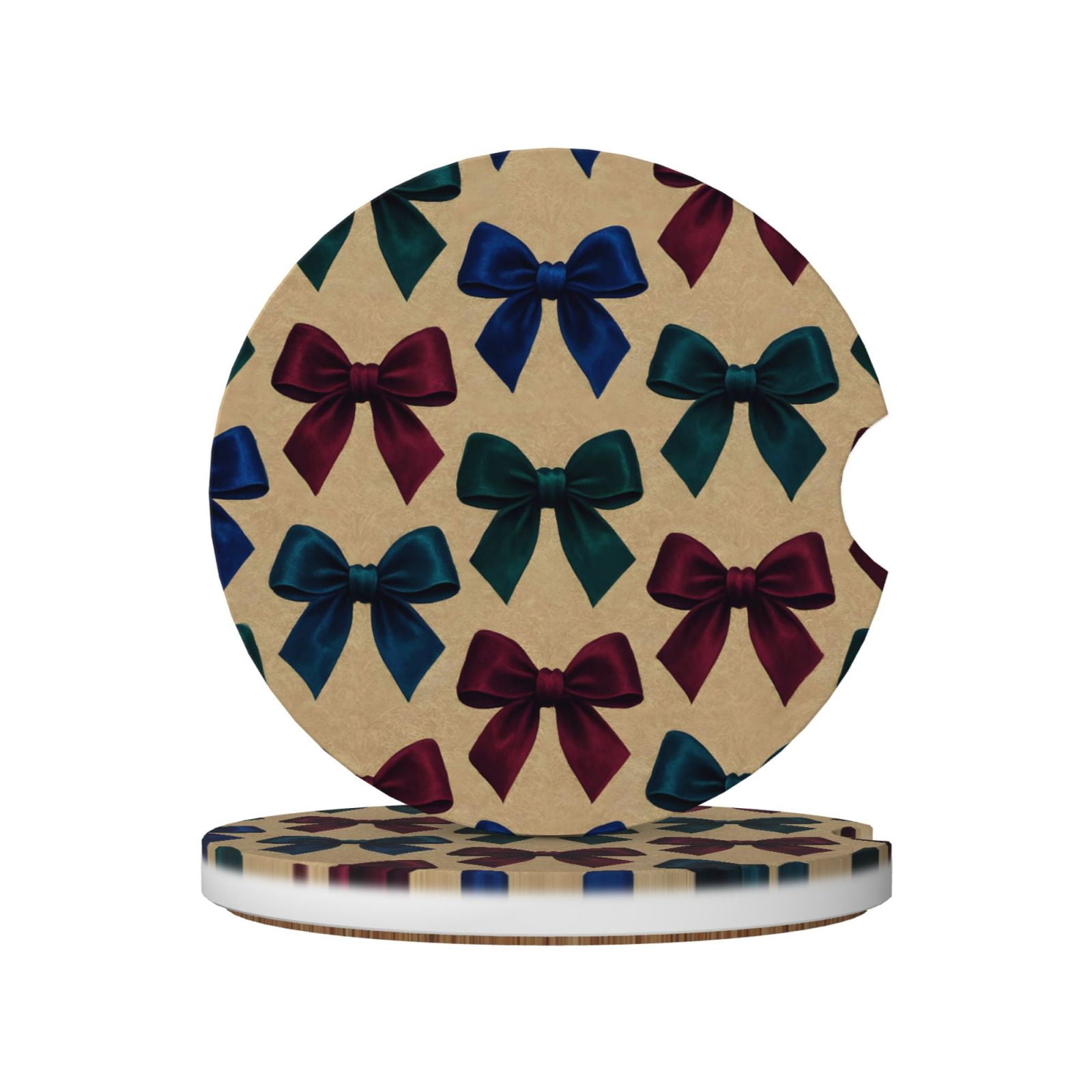 2pcs Ceramic Car Coasters Standard Size With Cork Base And Removal ...