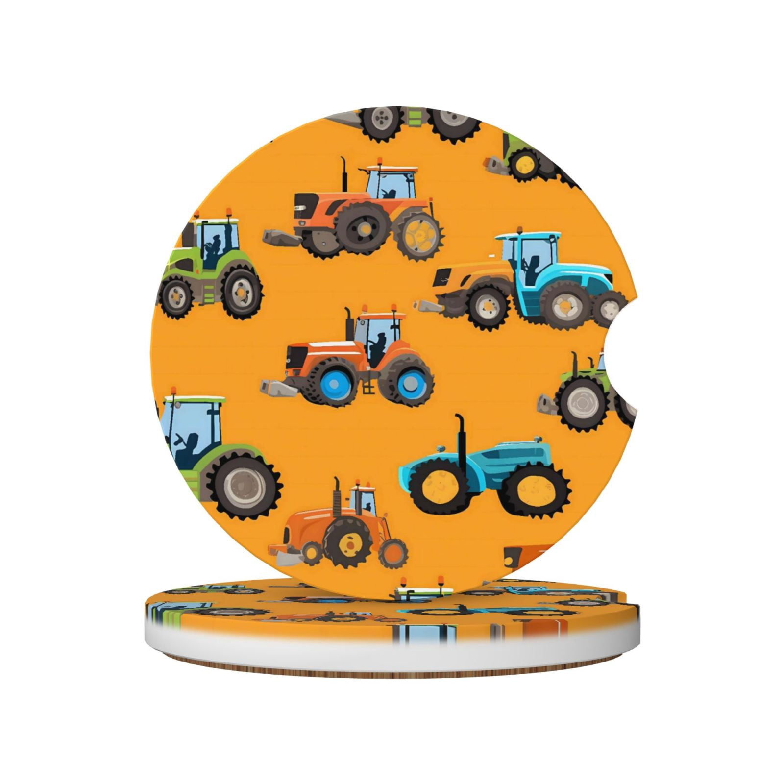 2pcs Ceramic Car Coasters Standard Size With Cork Base And Removal ...