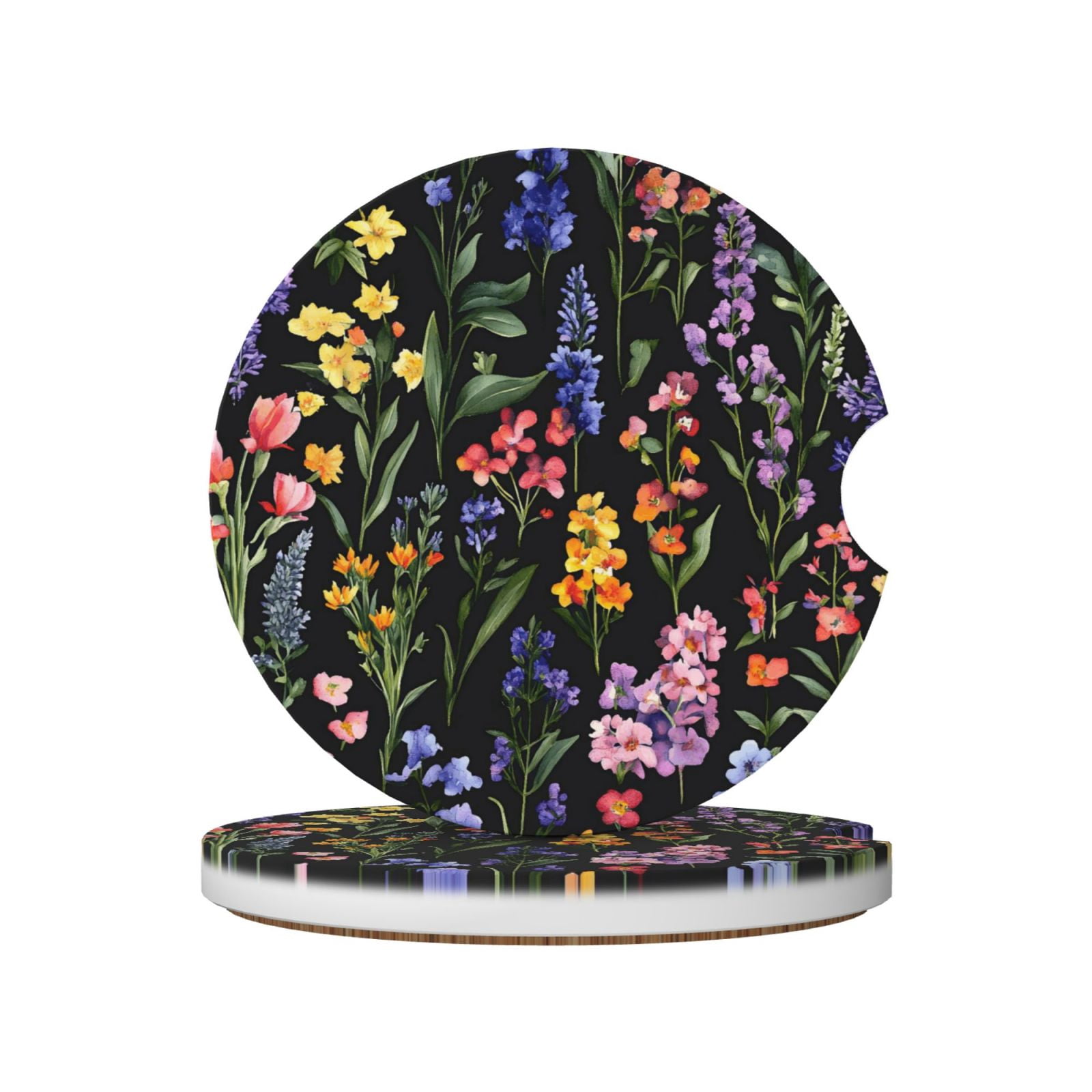 2pcs Ceramic Car Coasters Standard Size With Cork Base And Removal ...